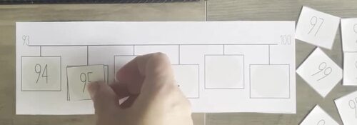Number Line Counting - Fill in the Blank 50-100 by Keeping up with cb