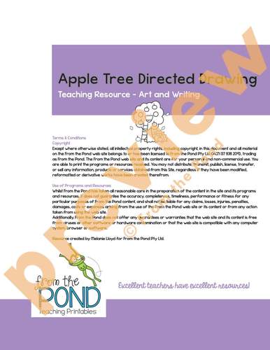 Apple Tree Directed Drawing and Writing Pages by From the Pond | TPT