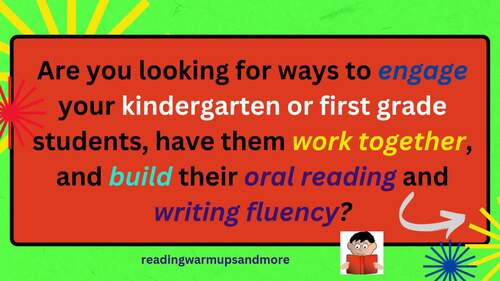 Buddy Reading & Writing Decodable Task Cards – CVC Words – Kinder & Grade 1