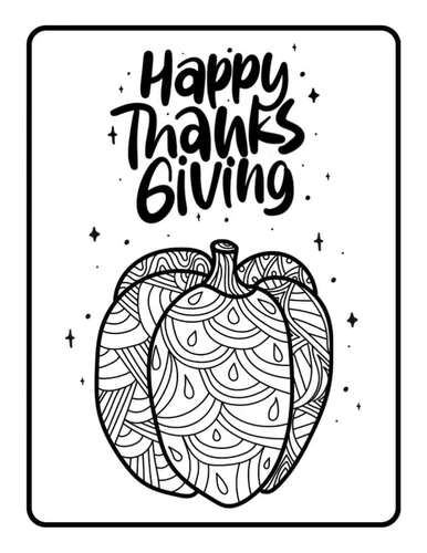 Thanksgiving Pumpkin Coloring Pages, Autumn Craft, Gratitude Activity
