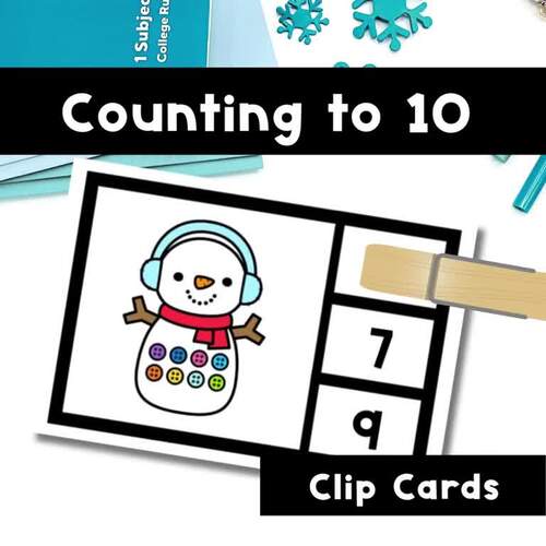 Winter Math Activity | Counting to 10 Task Cards | Kindergarten Math ...