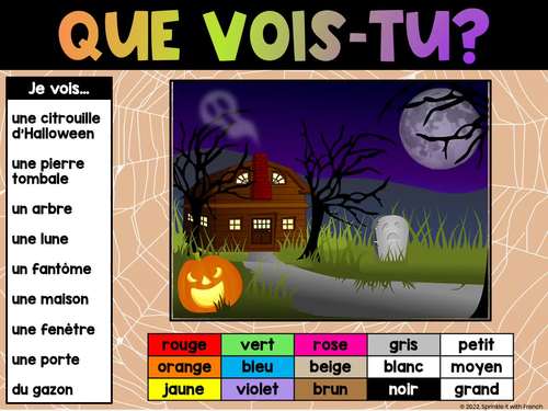 Que vois-tu? French Halloween Picture Prompts by Sprinkle it with French