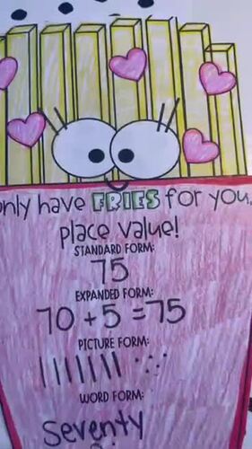 Valentine Math Place Value Craft by The Teaching Diva Corner | TPT