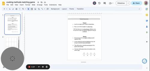 Cooking Methods Culinary Terms Matching Game for FCS and ProStart ...