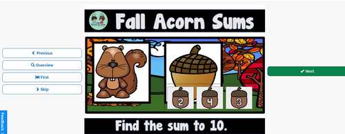 Fall Sums to 10 Boom Cards by Ready Set Think | TPT