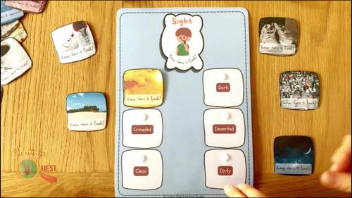 5 Senses Matching Activity for children, Sight, Smell, Taste, Touching ...