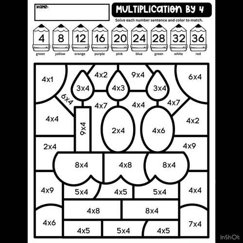 100th Day of School Mixed Multiplication Facts Coloring Math Activities