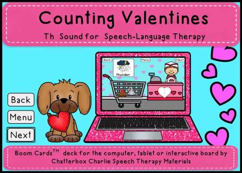 Th Sound Articulation Counting Valentines Boom Cards | TpT