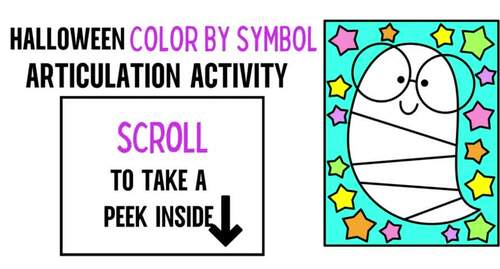 Halloween Articulation Color By Code: SH, CH, TH, J by Jennie's Speech Room