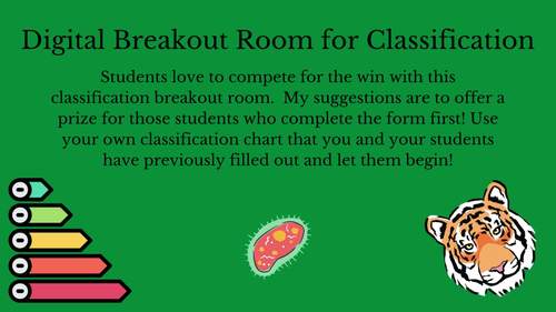 Classification of Organisms | Task Cards | Google Form | Breakout Room