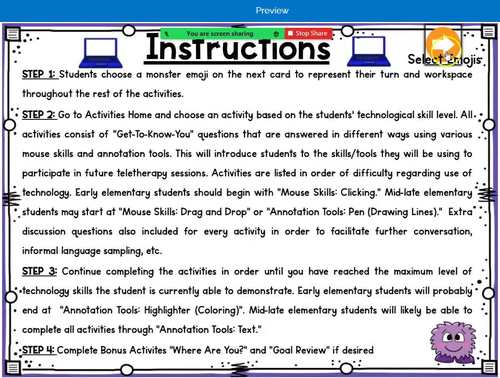 First Day of Teletherapy | Back to School | Boom Cards™ | TPT