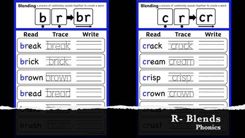 Blends and digraphs worksheet phonics practice blending sounds Trace ...
