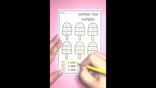 Teen Number Coloring Worksheets Summer Ten Frames Tally Marks Addition