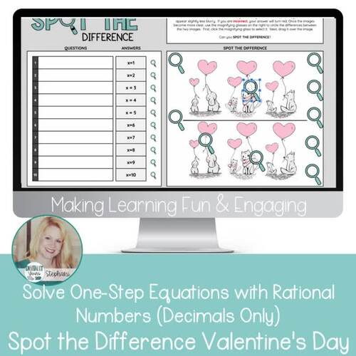 One-Step Rational Equations - Digital Self-Checking Valentine's Day ...
