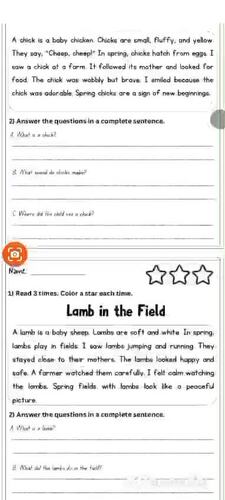 Spring Baby Animals Reading Passages | 1st & 2nd Grade Reading ...