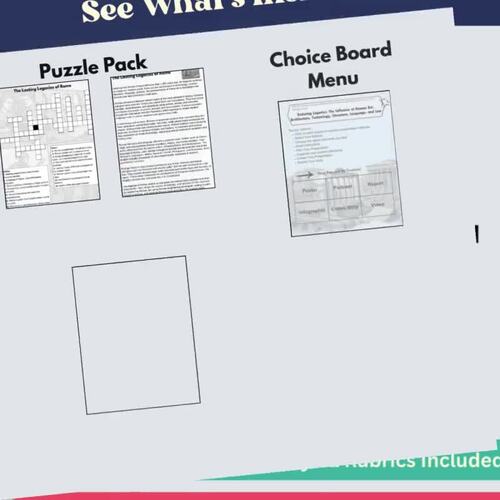 Legacies of Roman Culture Bundle — Puzzle Pack • Trivia Game • PBL (HSS ...