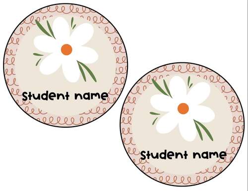 Retro Boho Daisy Themed Door Display Calming Classroom Decor⎮Editable