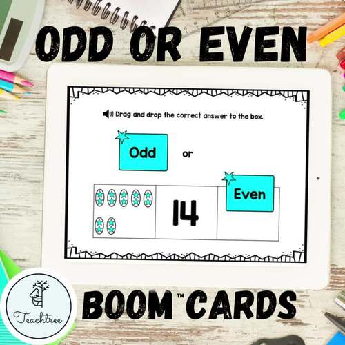 Improve Math Skills with 2.OA.C.3 Odd and Even Boom Cards by Teachtree