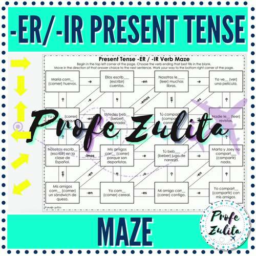 Spanish Present Tense ER IR Verb Conjugation Practice Maze | PDF