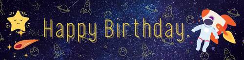 SPACE THEME Birthday ANIMATED BANNER | VIRTUAL HEADER | GOOGLE CLASSROOM