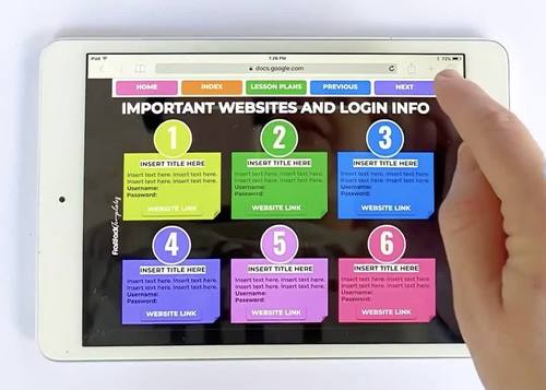 Digital Editable Smart Sub Plan Google Slides Template | Rainbow