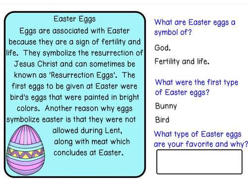 Easter Reading Comprehension - Boom Cards by Miss Rainbow Education