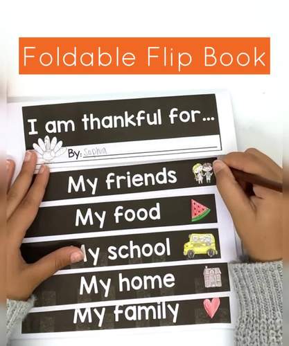 Thanksgiving Writing Craftivity Flip Book Printable & Digital | TpT