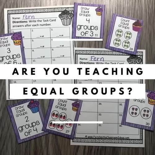 Count Equal Groups Task Cards by Fern Smith's Classroom Ideas | TPT