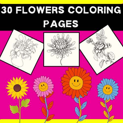 Flowers coloring pages for kids, Floral coloring pages, simple flowers ...