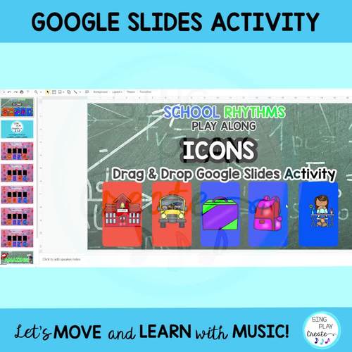 Rhythm Google Slides Drag & Drop Activity {ICONS} School Time | TPT