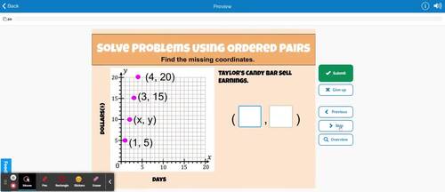5.G.A.2/5th Grade Graphing Data in a Coordinate Plane (One Quadrant ...