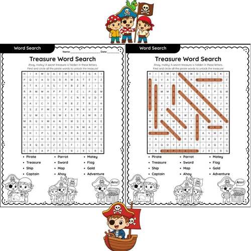 Talk Like a Pirate Day Worksheets | Reading, Word Search, Writing ...
