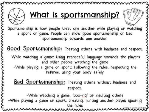 Good Sportsmanship Worksheets Social Emotional Learning Physical Education