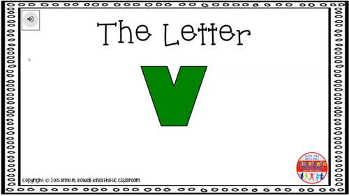 Alphabet Book - Letter Sounds Writing and Tracing Emergent Reader Letter V