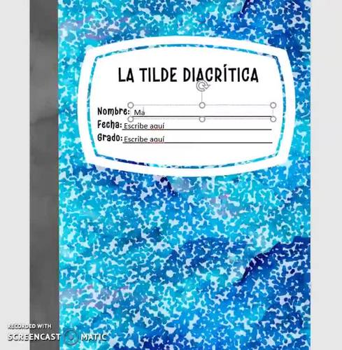 Libreta Digital Tilde diacrítica by Mi salón de Español | TPT