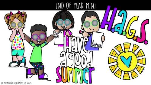 End of Year clip art Last Day of School clip art Summer clip art MINI