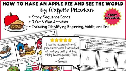 HOW TO MAKE AN APPLE PIE AND SEE THE WORLD Story Sequence Activities ...