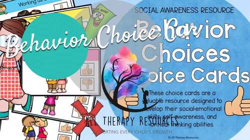 BEHAVIOR MANAGEMENT Reflection Choices Choice Cards Activity for Kids