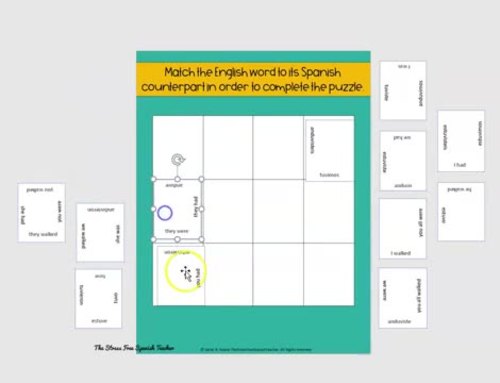 Spanish DIGITAL Vocabulary Puzzles of the PRETERIT verbs Estar Tener ...