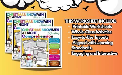 Christmas Snowmen at Night Reading Comprehension Passages 4th,5th,6th ...