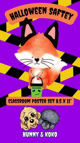 Trick-or-Treating Safety Classroom Poster Set by Hunny & Koko | TPT
