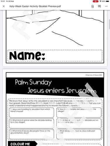 Easter | Holy Week Activity Book | Bible Activities by Quivers of Grace