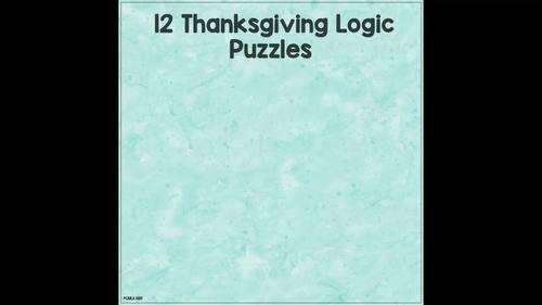 Thanksgiving Logic Puzzles for Beginners by Carla Hoff | TPT