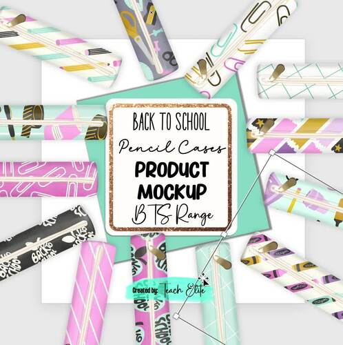Back to School Pencil Case Mockup MOVEABLE Pastel Mock up BTS by Teach ...