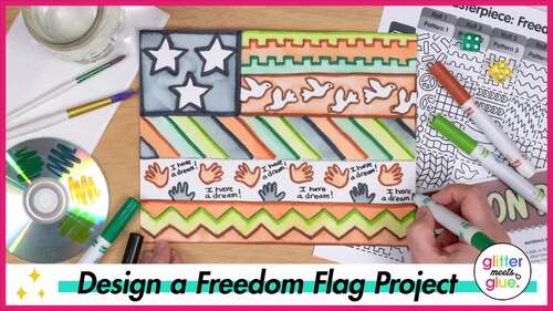 Martin Luther King Art Project, Flag Template, Sub Plan Activity ...