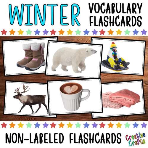 Common WINTER Vocabulary Flashcards with Real Photos | Non-Labeled ...