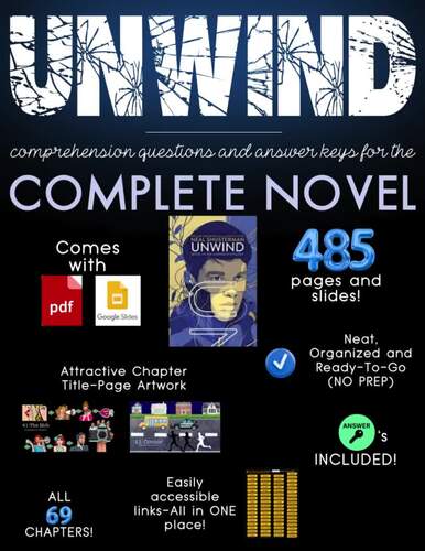 UNWIND: Comprehension Questions and Answer Keys for WHOLE NOVEL!