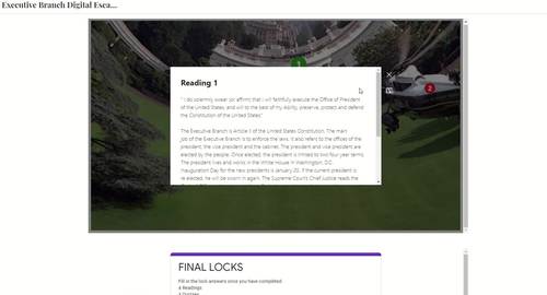 Executive Branch DIGITAL ESCAPE ROOM for Google Drive® by Think Tank