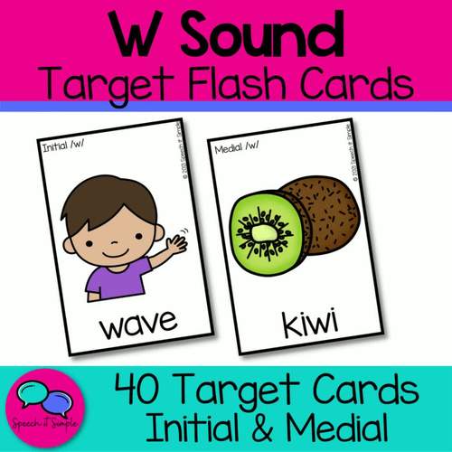 W Sound Articulation Target Cards - Artic - Apraxia - Phonology ...