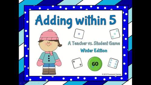 Adding within 5 Winter Edition Powerpoint Game by Teacher Gameroom